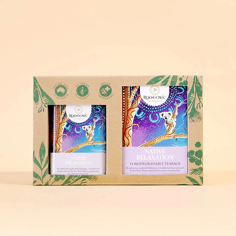 Native Relaxation Tea Bag | Tin Gift Box | Roogenic | The Vitamin Outlet